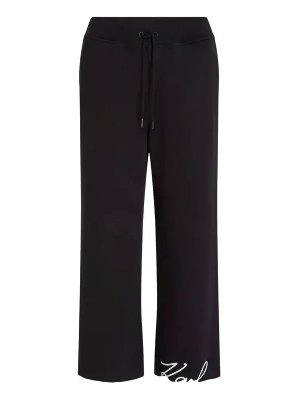 Karl Lagerfeld Signature Hem Track Pants - Black