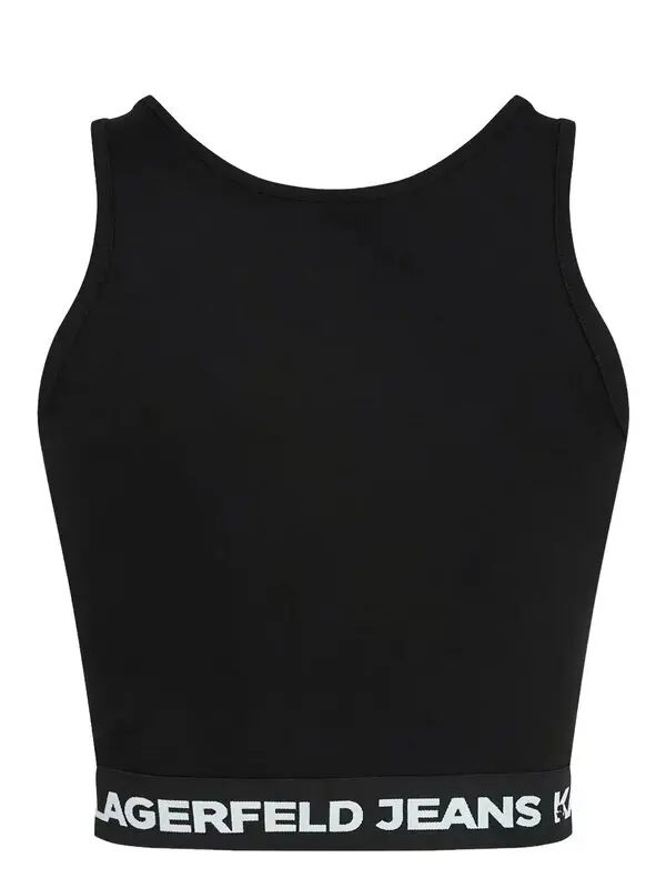Karl Lagerfeld Logo-tape Tank Top - Black
