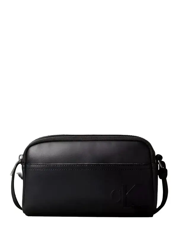 Calvin Klein Logo Embossed Cross Body Bag - Black