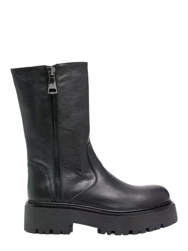 GISEL MOIRE 55mm Amburgo Zip Boots - Black