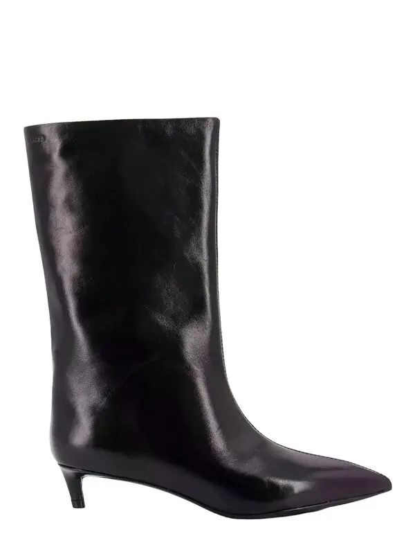 BOSS 35mm Pointed-toe Leather Boots - Black