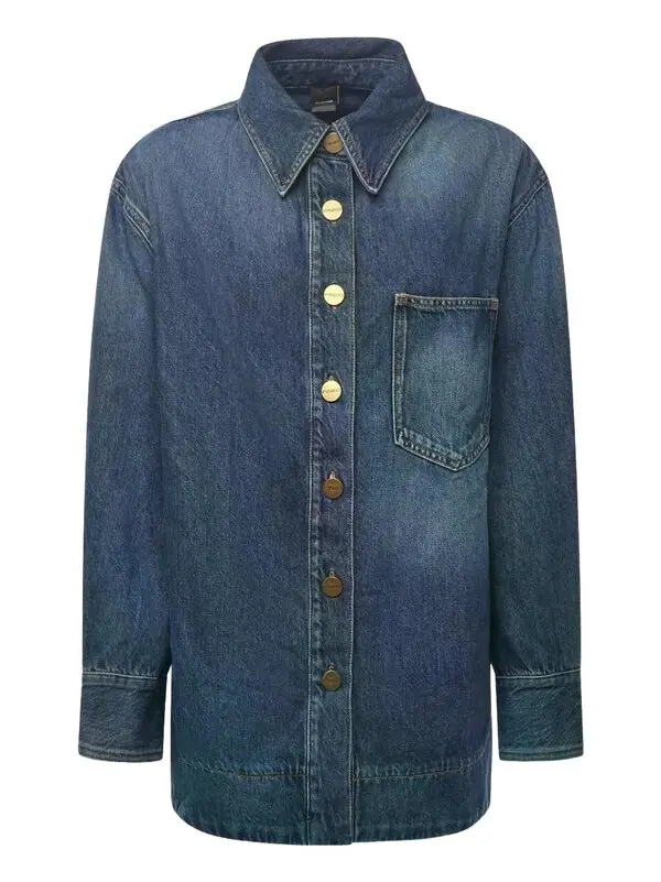 Pinko Buttoned Pocket Denim Shirt - Blue