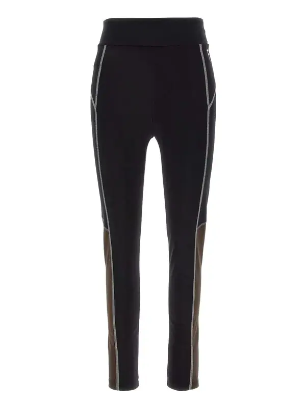 Fendi Contrast-stitching Leggings - Black