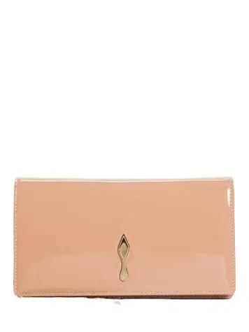 CHRISTIAN LOUBOUTIN Bettina Patent Leather Clutch - Blush/gold