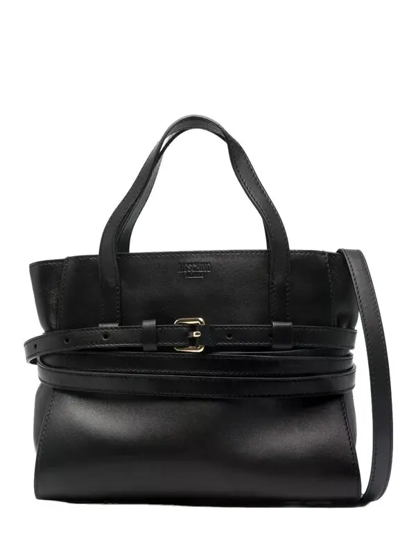 Moschino Small Buckle-belt Tote Bag - Black