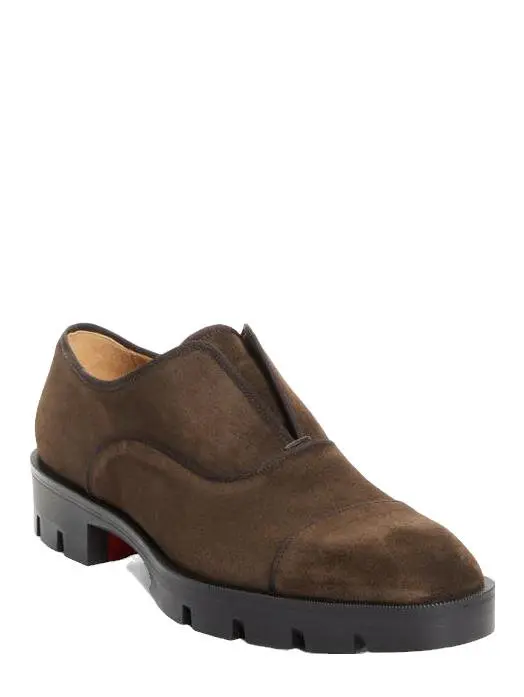 CHRISTIAN LOUBOUTIN Alpha Lion Cap-toe Slip-on - Cafe