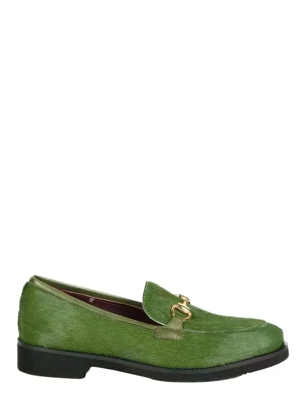 VIOLA RICCI Hair-texture Flat Loafers - Green