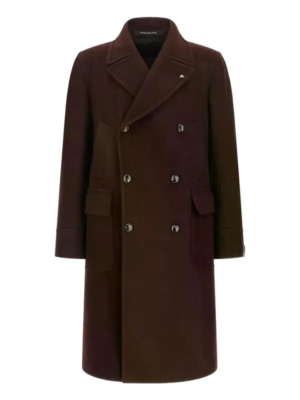 Tagliatore Sherry Double-breasted Brooch Coat - Brown