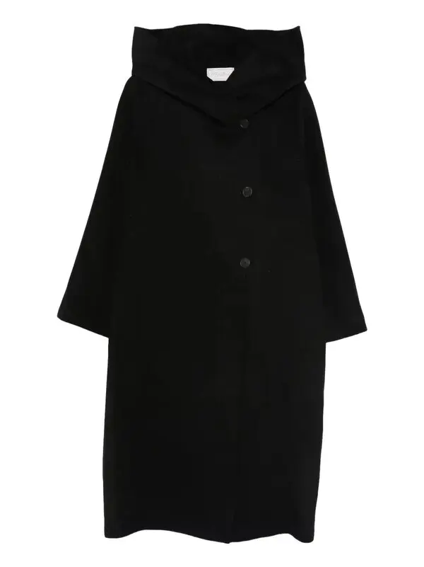 Antonelli Firenze Gravina Hooded Button-up Coat - Black