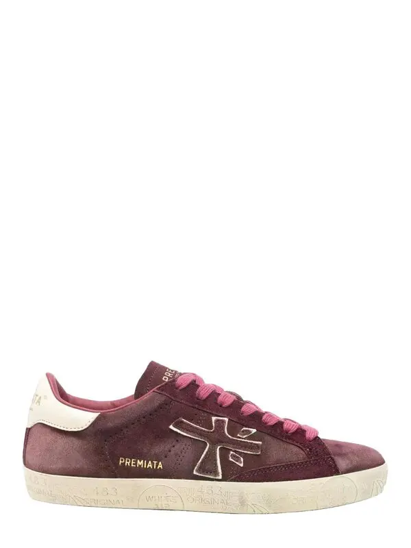 Premiata Stevend 7626 Appliqué Trainers - Red