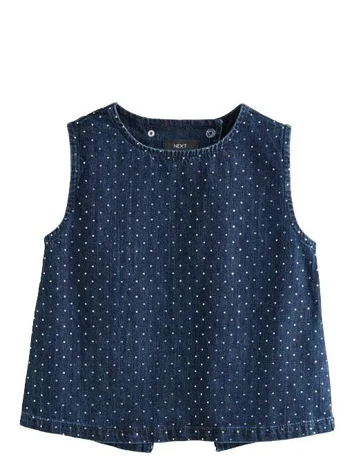 NEXT Diamante Denim Shirt - Blue
