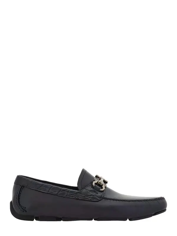 FERRAGAMO Gancini Buckle Loafers - Blue