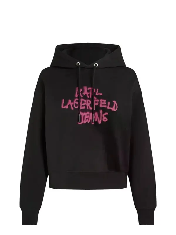 Karl Lagerfeld Graffiti-logo Hoodie - Black