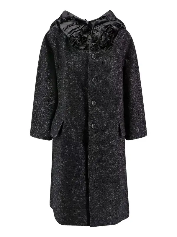 Play Comme Des Garcon Ruffled-collar Coat - Black