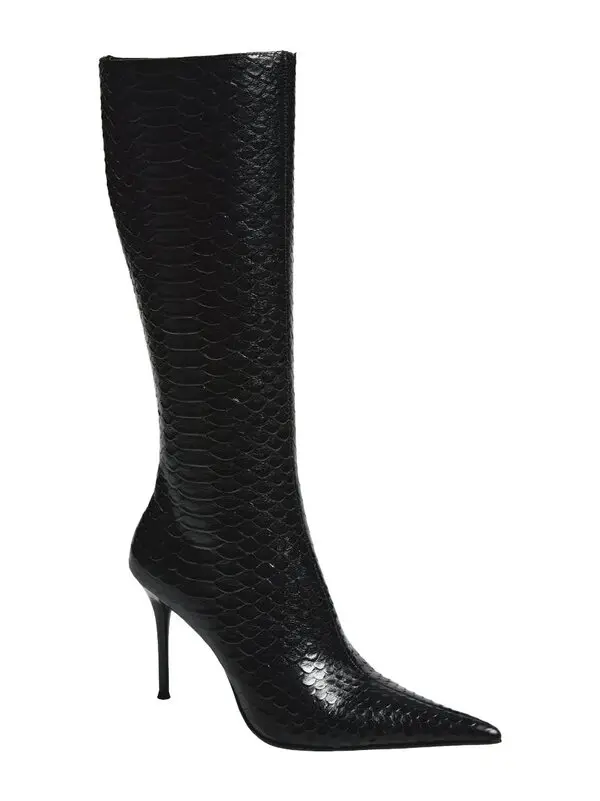 Jeffrey Campbell Proposal Pointed Toe Boot - Black Snake