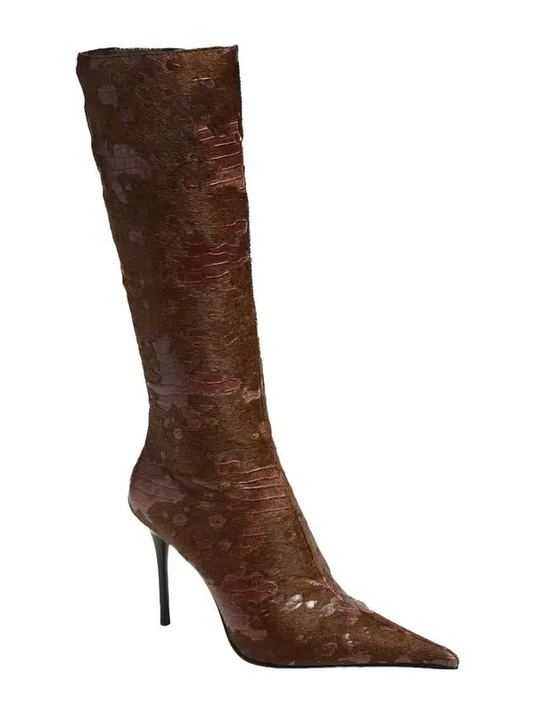 Jeffrey Campbell Proposal Pointed Toe Boot - Brown Croco