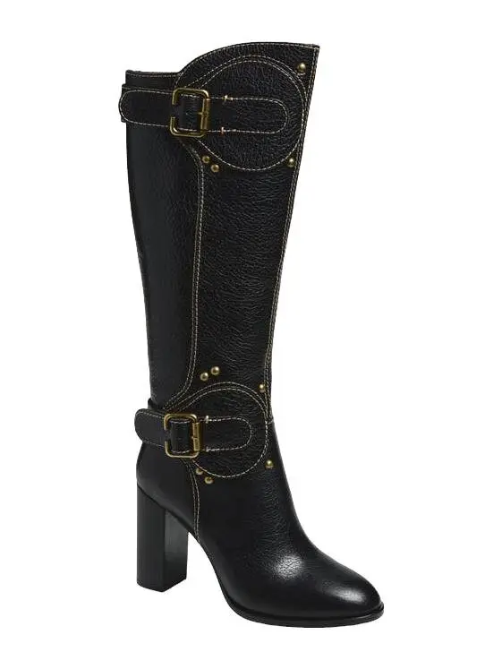 Jeffrey Campbell Chantel Knee High Boots - Black Crinkle Bronze