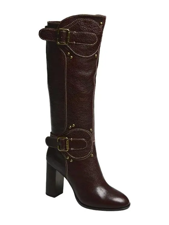 Jeffrey Campbell Chantel Knee High Boots - Brown Crinkle Bronze