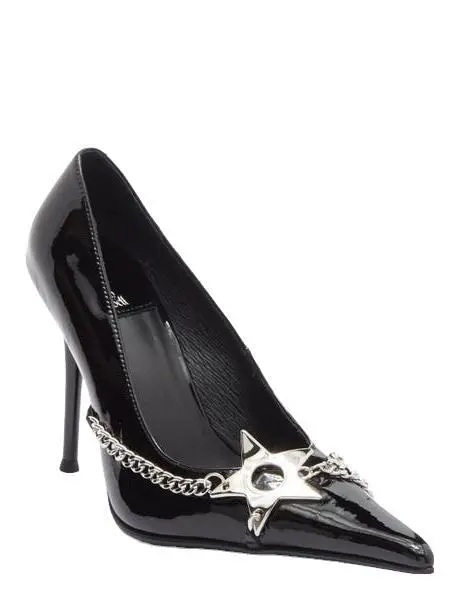Jeffrey Campbell Etoile Pump - Black Patent Silver