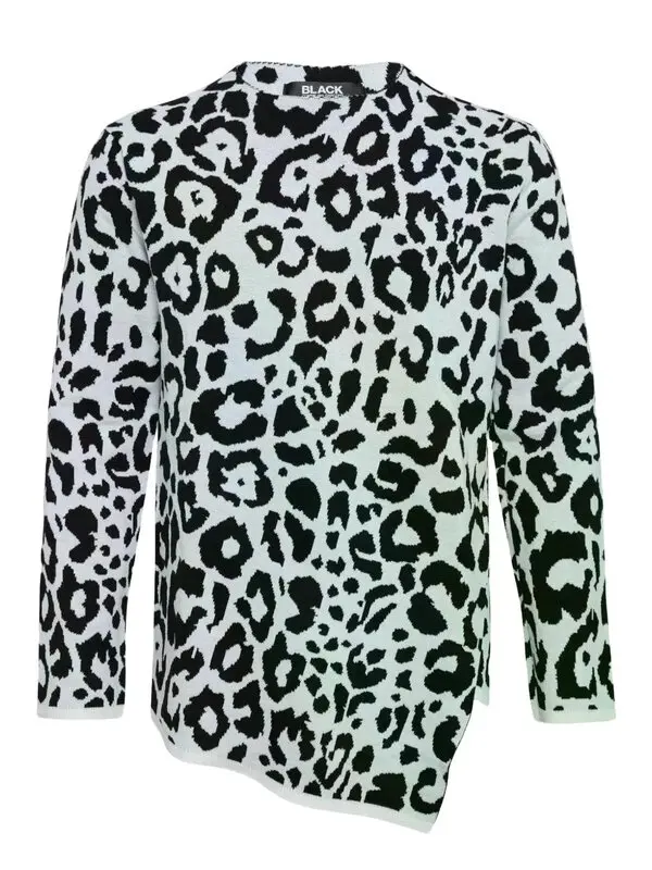 BLACK COMME DES GARÇONS Leopard-pattern Knit Sweater - White