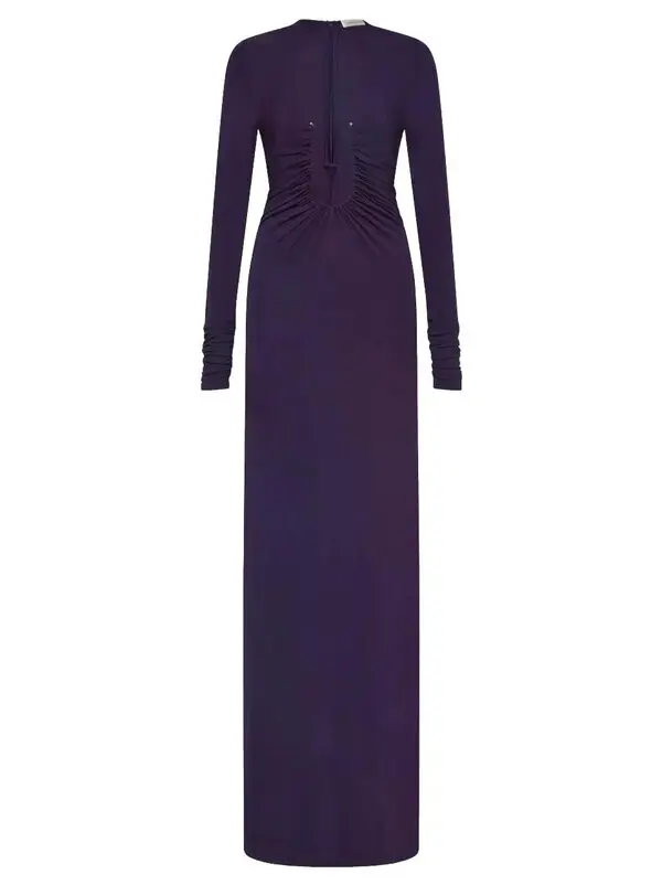 Christopher Esber Arced Palm Long-sleeved Maxi Dress - Purple
