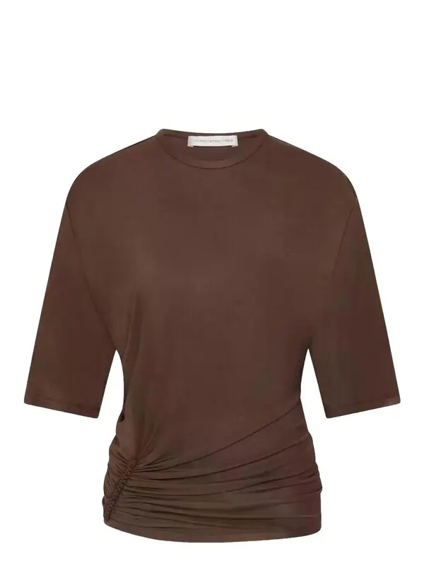 Christopher Esber Ruched Jersey T-shirt - Brown