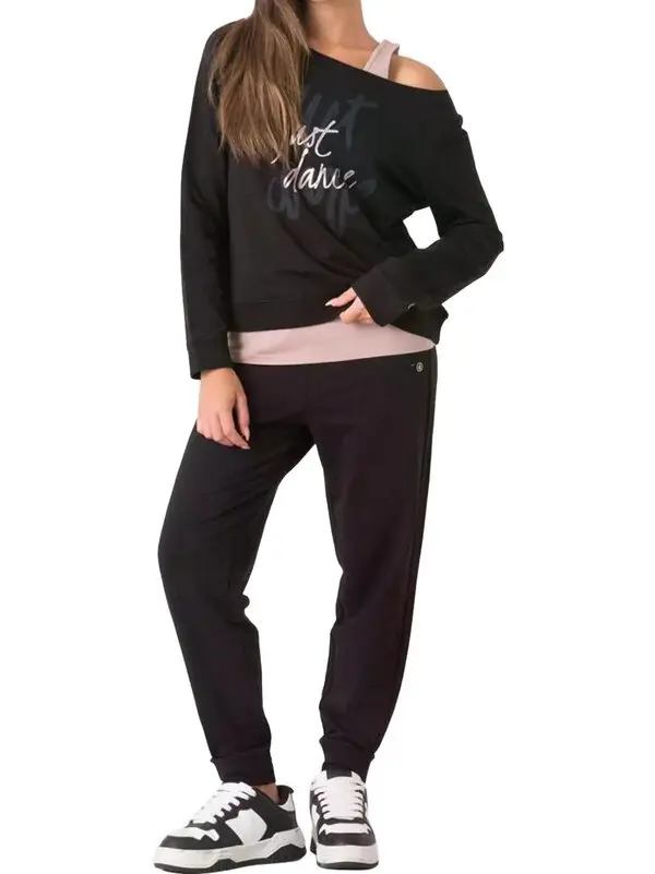 DIMENSIONE DANZA Off-shoulder Sweatshirt - Black