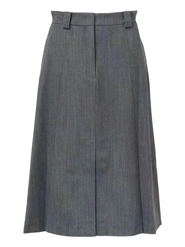 N°21 Pleated Midi Skirt - Grey