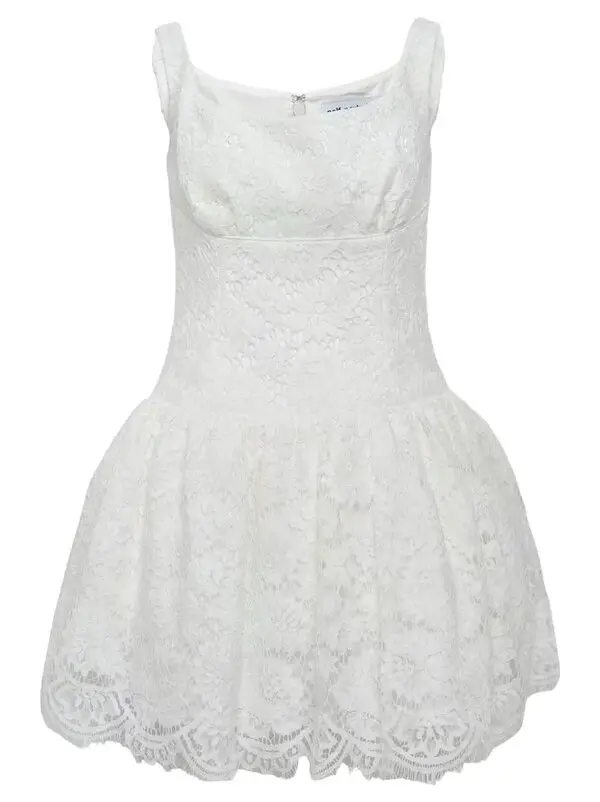 SELF-PORTRAIT Floral Lace Mini Dress - White