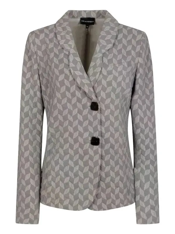 Emporio Armani Chevron-motif Blazer - Grey