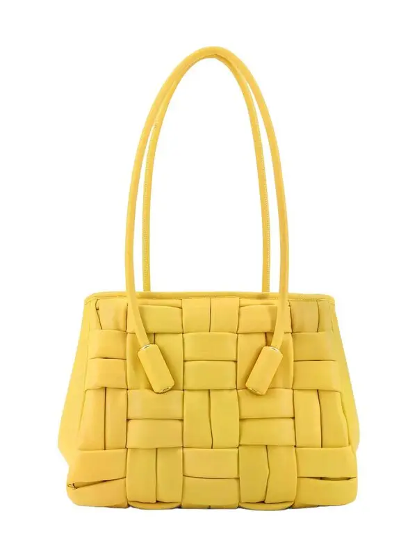 THEMOIRE Weaved Leila Leather Shoulder Bag - Yellow