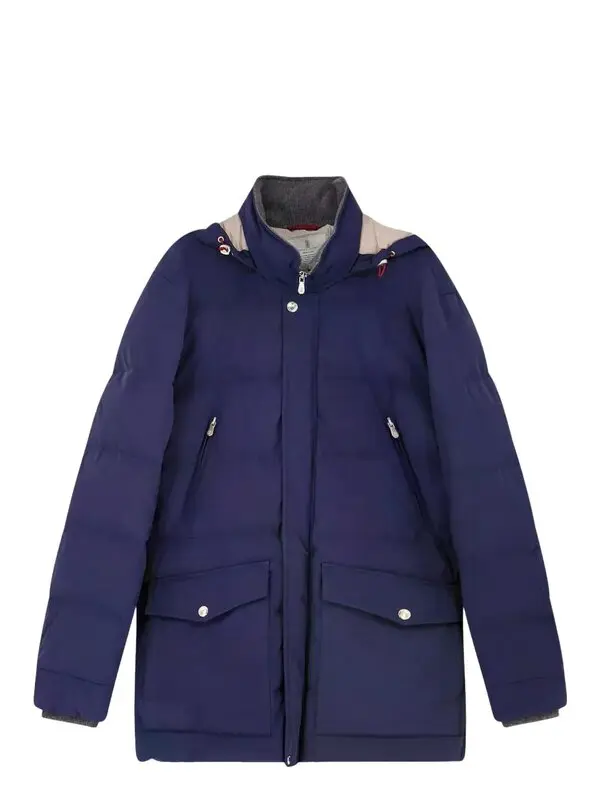 Brunello Cucinelli Removable-hood Puffer Jacket - Blue