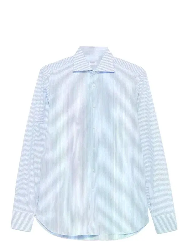 BORRIELLO NAPOLI Striped Cotton Shirt - Blue