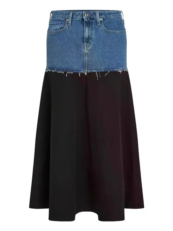 Karl Lagerfeld Denim-panelled Maxi Skirt - Blue