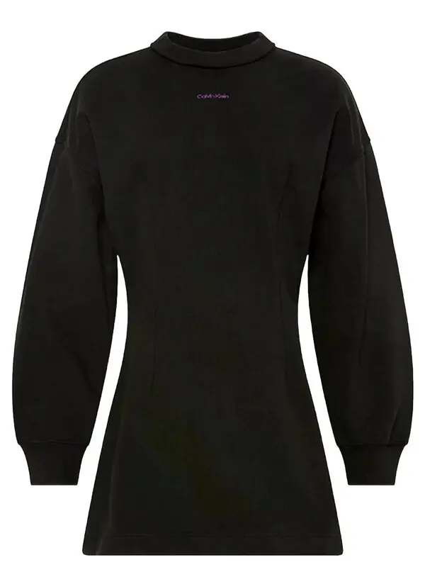 Calvin Klein Cotton Long Sleeve Dress - Black