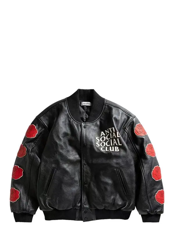ANTI SOCIAL SOCIAL CLUB Logo-detail Leather Jacket - Black