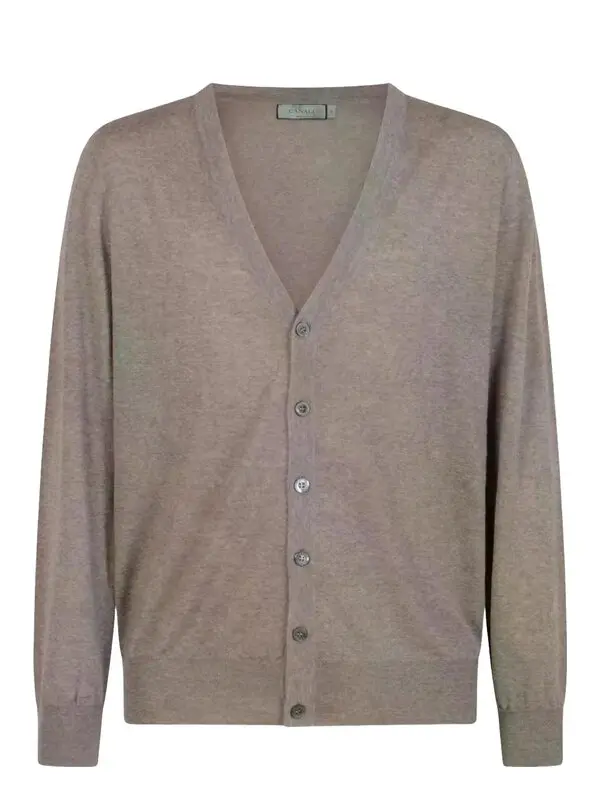 Canali V-neck Cardigan - Brown