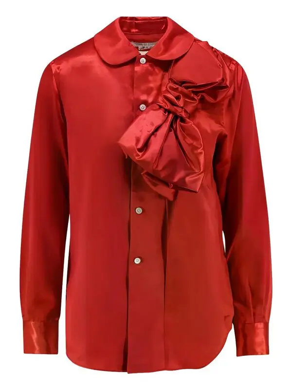 Play Comme Des Garcon Bow-detail Button-down Shirt - Red