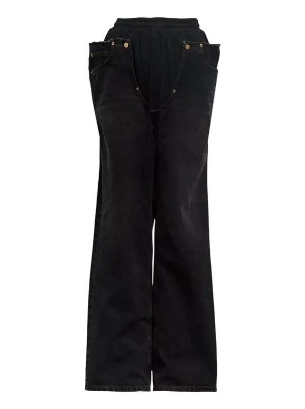 PUSHBUTTON Layered Jeans - Black