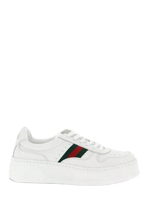 Gucci Web-detail Logo Sneakers - White