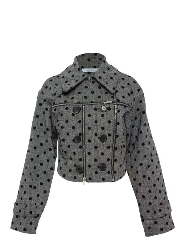 Rokh Double-breasted Polka Dot Jacket - Grey