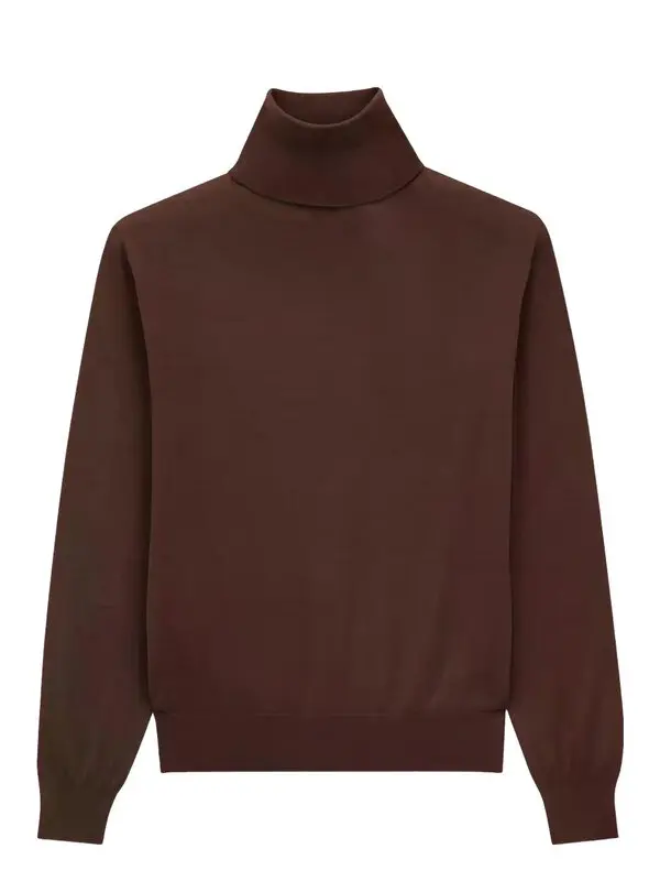 Saint Laurent Roll-neck Cashmere Sweater - Brown