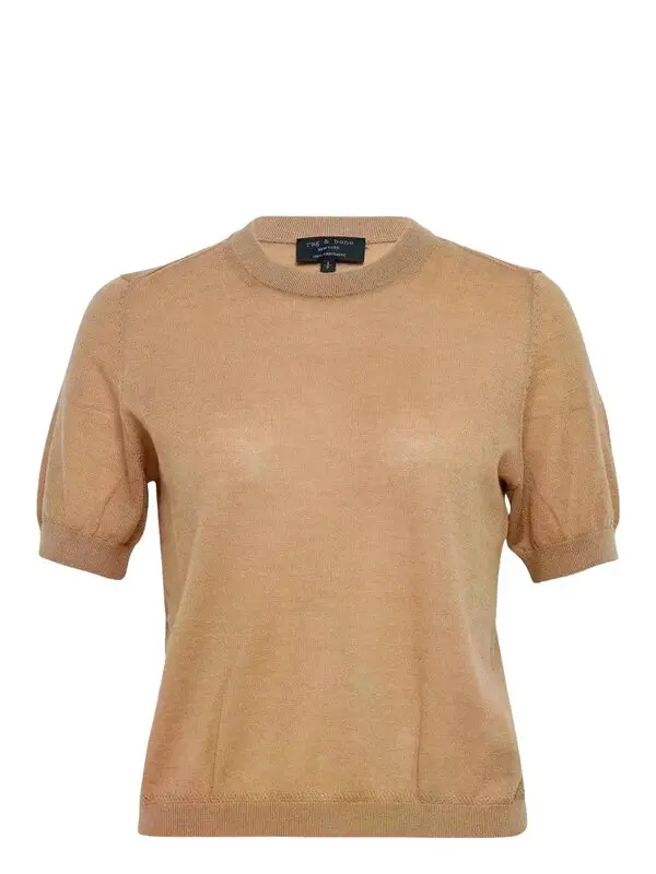 Rag & Bone Adeline Puff-sleeve T-shirt - Neutrals