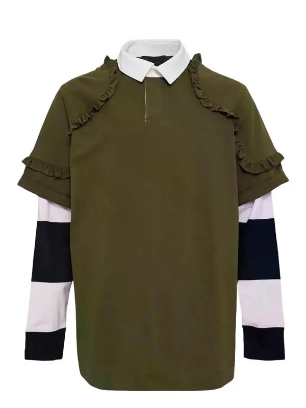 Simone Rocha Ruffled Polo Shirt - Green