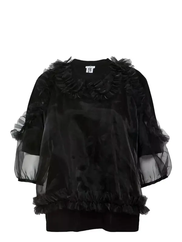 Noir Kei Ninomiya Ruffled Organza Tee - Black