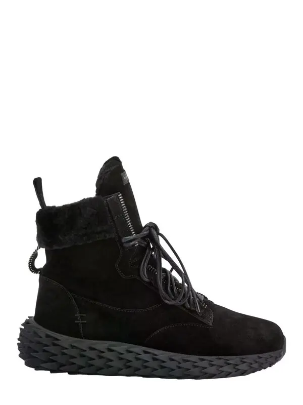 GIUSEPPE ZANOTTI Urchin Lace-up Shearling Sneakers - Black