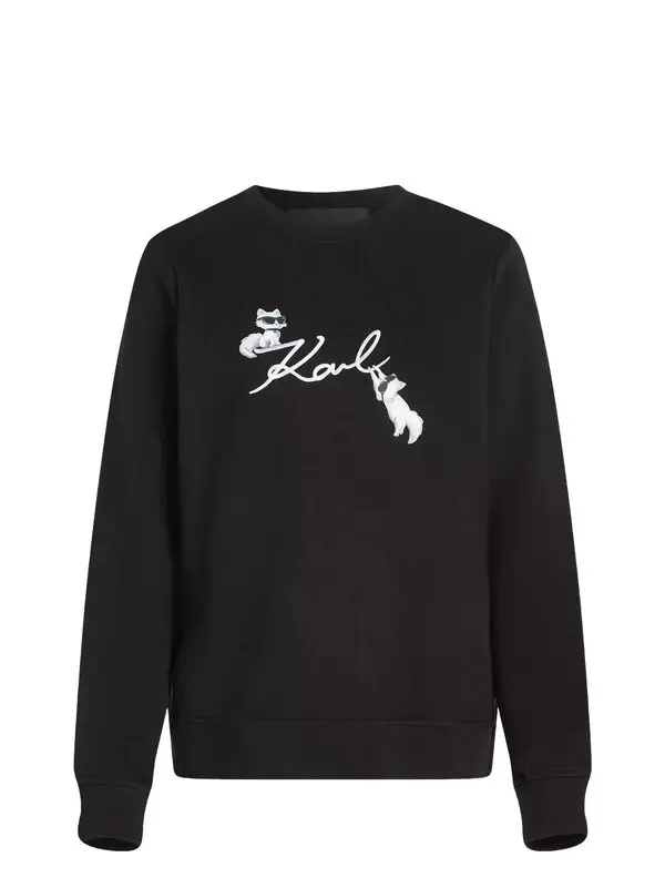 Karl Lagerfeld Ikon Signature Choupette Sweatshirt - Black