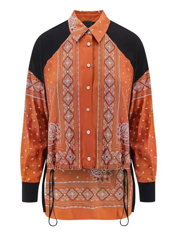 Pinko Bandana Print Drawstring Shirt - Orange