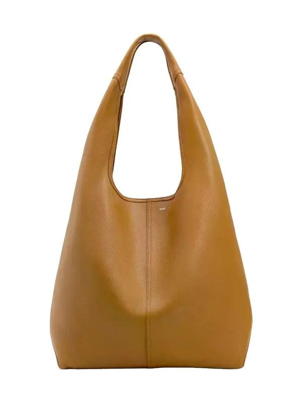 Ami Etienne Large Leather Hobo Bag - Brown
