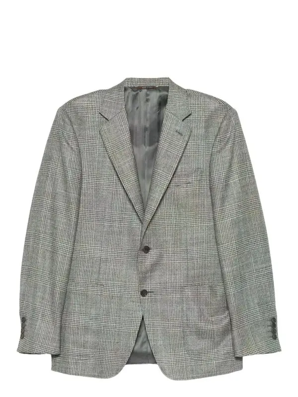 Canali Checked Two-button Blazer - Grey
